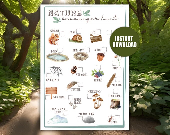 Nature Sound Walk Scavenger Hunt | Listening Printable | Mindfulness ...