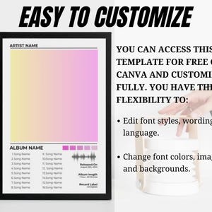 Customizable Album Cover Poster Template: Music Print (digital Download ...