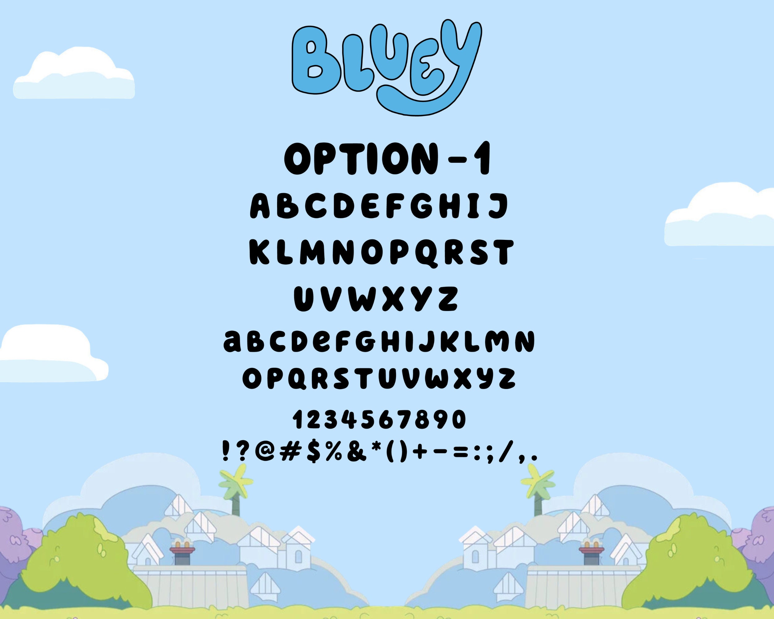Bluey Two Fonts, Bluey SVG, Kids Font, Digital Font Download, Canva ...