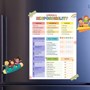 Editable Kids Chore Chart: Responsibility Checklist (printable PDF) - Etsy