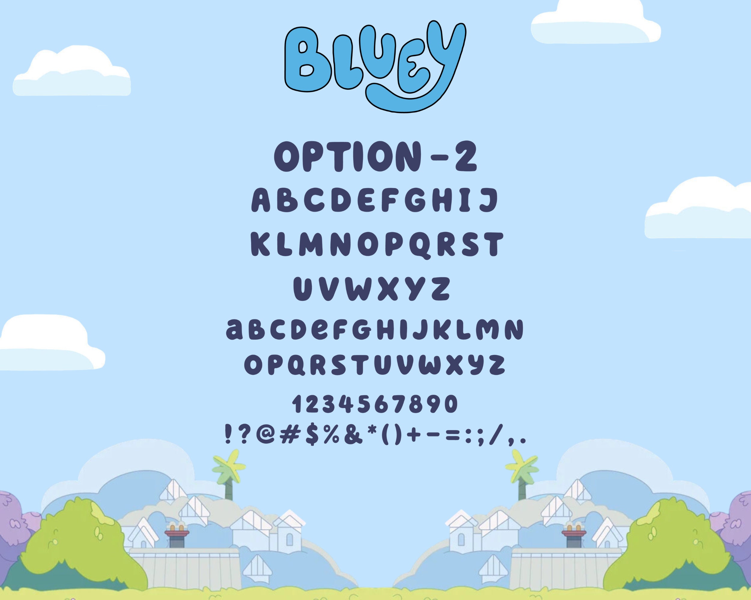 Bluey Two Fonts, Bluey SVG, Kids Font, Digital Font Download, Canva ...