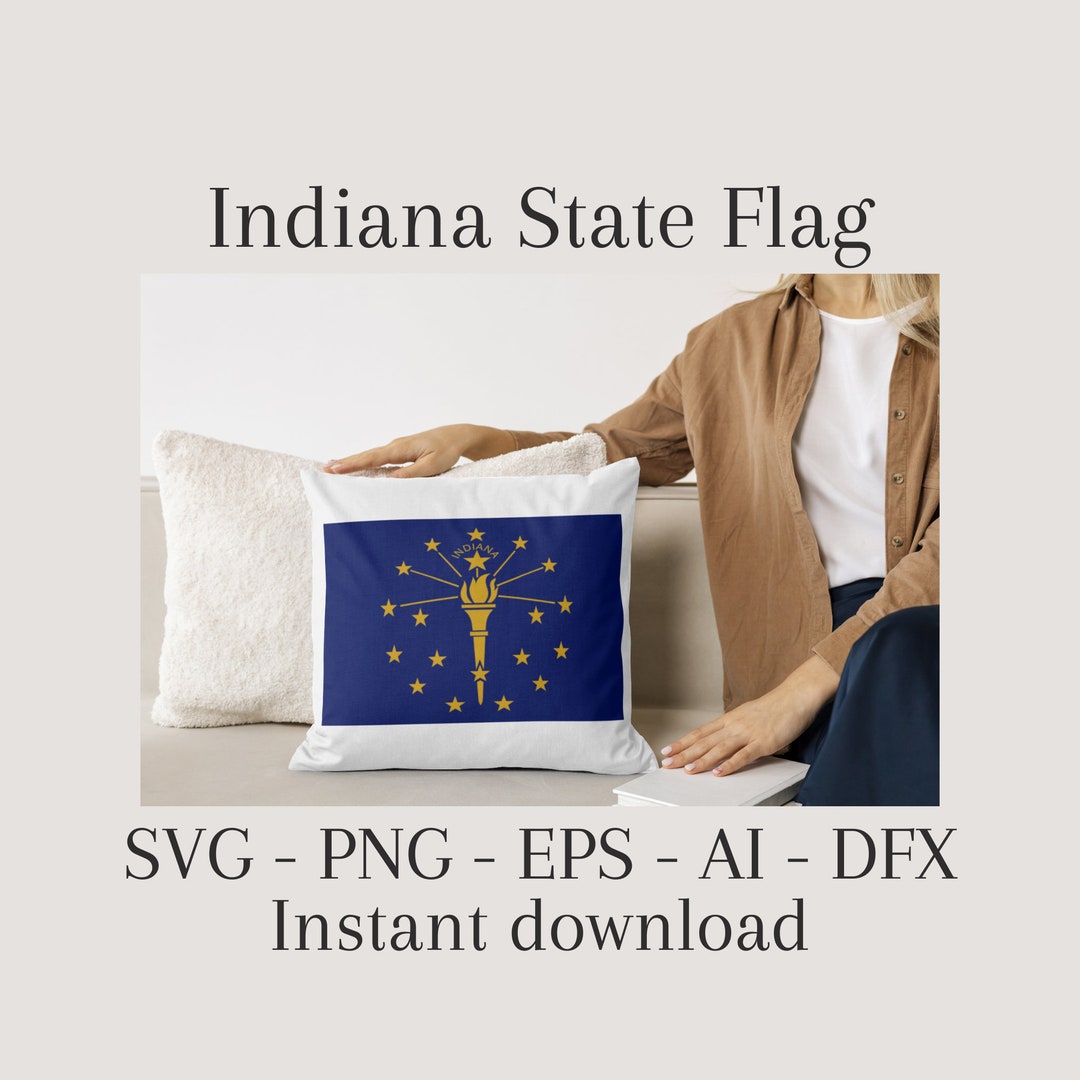 Indiana State Flag Instant Download Digital Files Svg Eps Png AI Dxf ...
