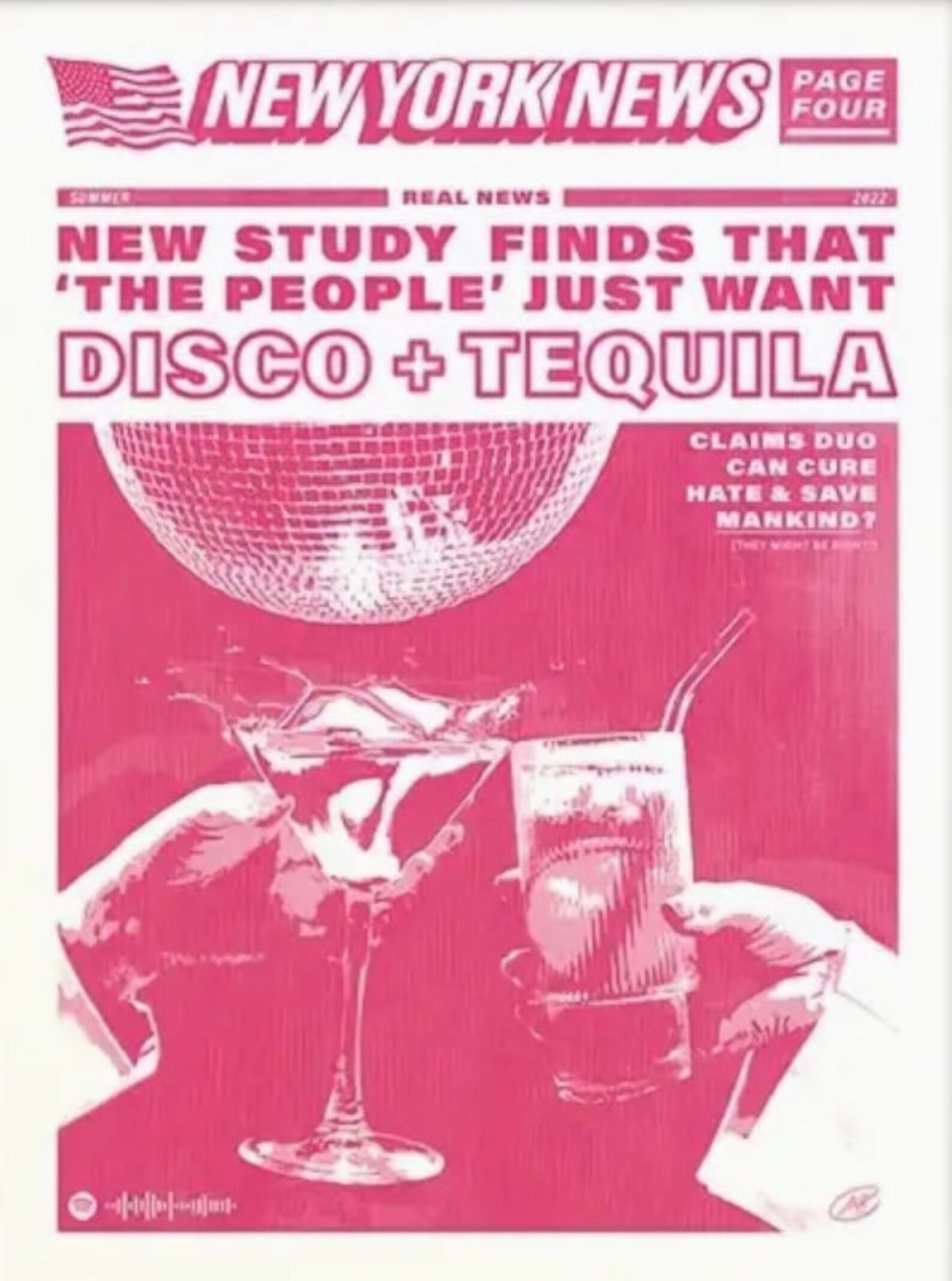 Pink Disco Printable Poster PDF - Etsy