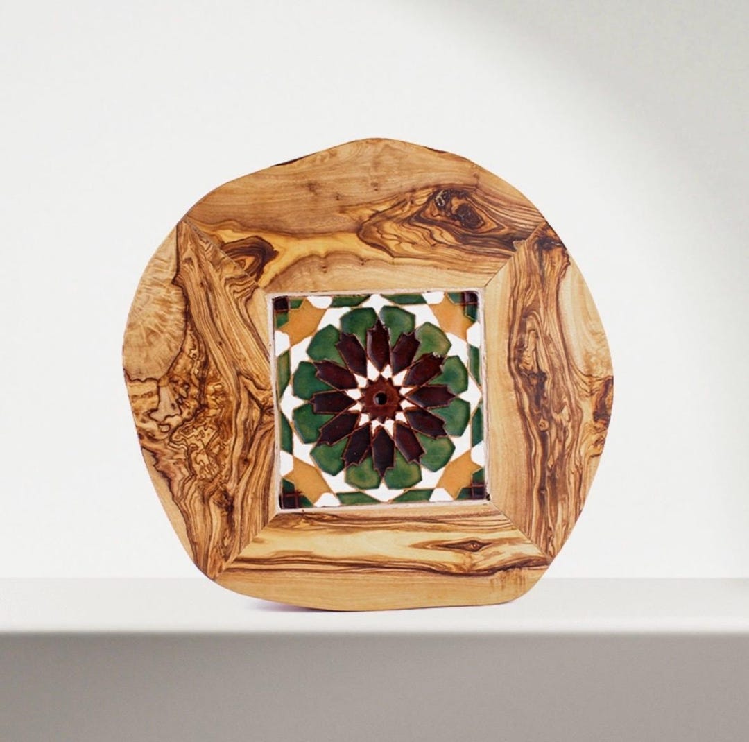 Rustic Coaster Tile With Olive Wooden Frame 100% Handmade Pot Coaster ...