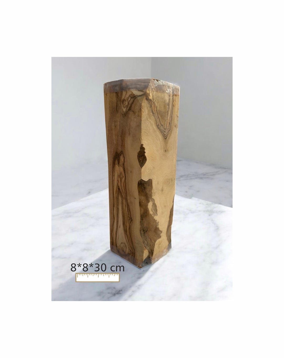Large Olive Wood Raw Block | Rustic Second Choice – With Bark & Natural ...