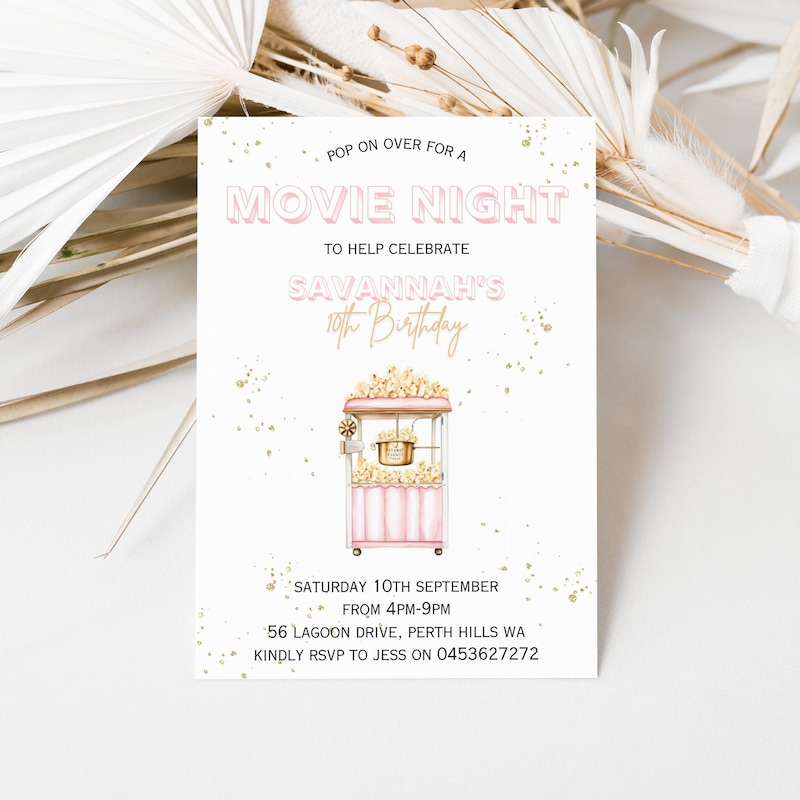 Popcorn Invitation - Etsy