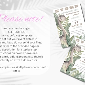 Dinosaur First Birthday Invitation, Stomp Chomp and Rawr Dinosaur Party ...
