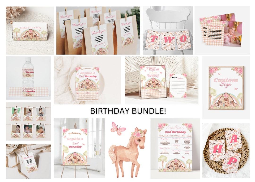 Editable Farm Girl Birthday Bundle Barnday Birthday Party - Etsy
