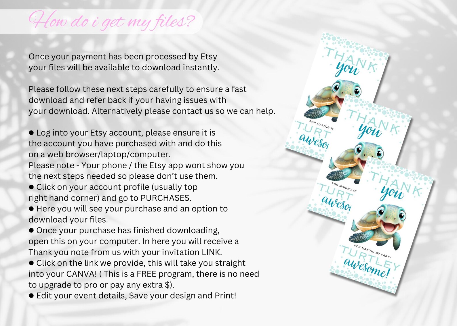 Turtle Thank You Gift Tag, Turtley Awesome Birthday Party Gift Tag ...