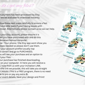 Turtle Thank You Gift Tag, Turtley Awesome Birthday Party Gift Tag ...