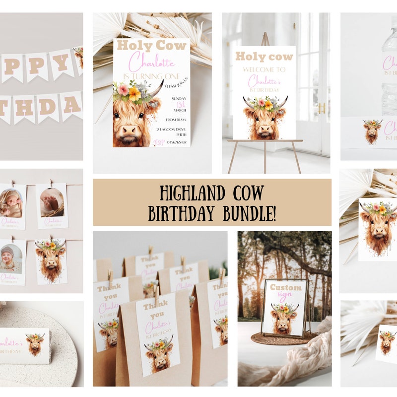 Cow Print Birthday Decor - Etsy