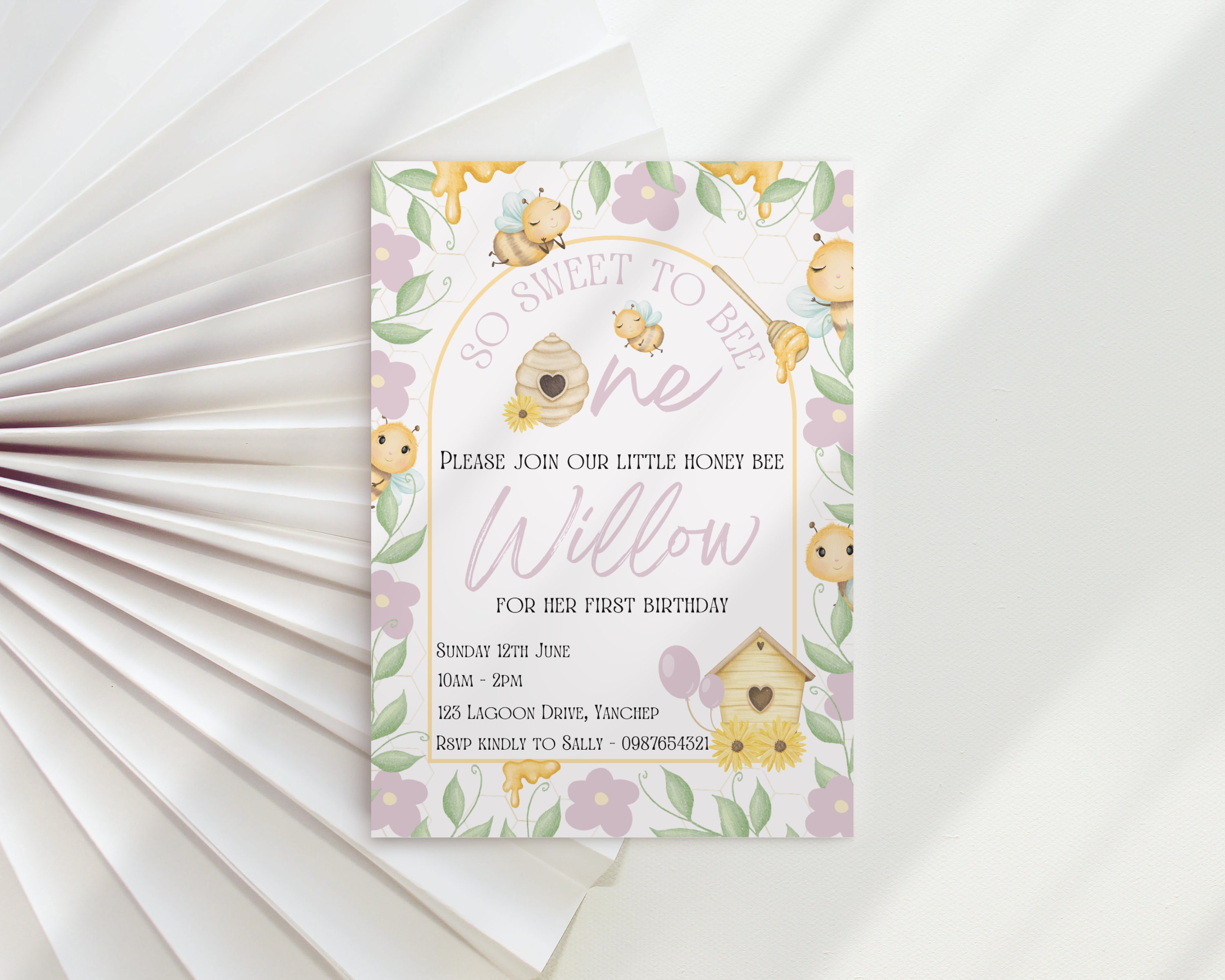 Bumblebee Birthday Invitation Template, so Sweet to Be One Party, Honey ...