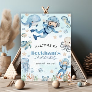 Under the Sea Welcome Board, Oneder the Sea Welcome Sign, Boys Ocean ...