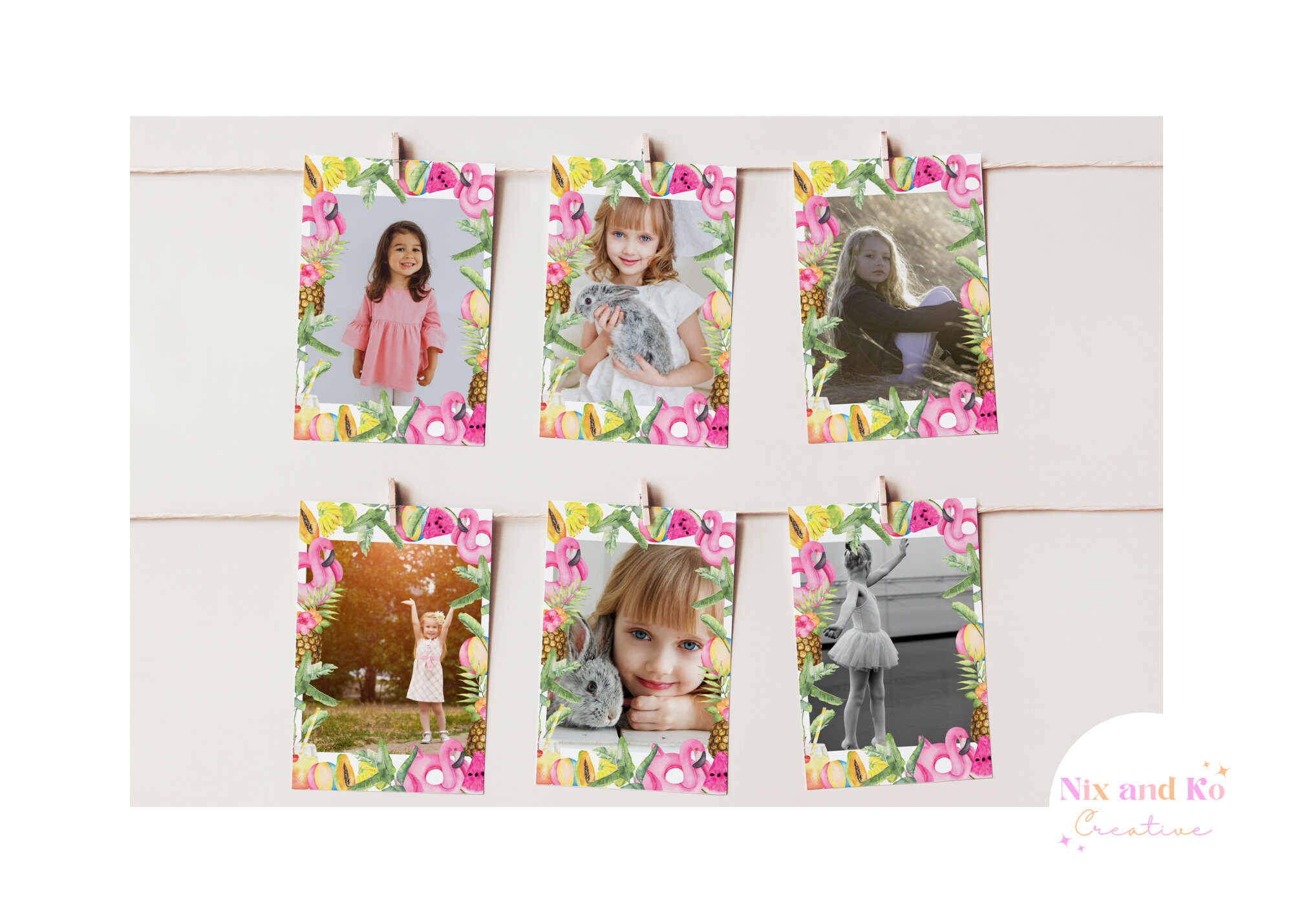 Editable Pool Party Bundle Tropical Party Bundle Flamingo Birthday ...