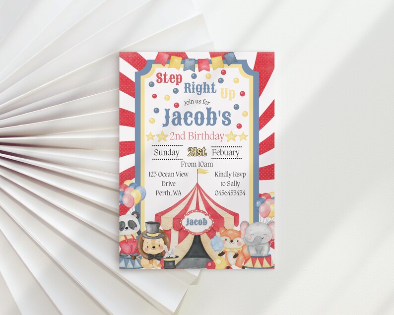 Editable Circus Birthday Invitation Come One Come All Circus Birthday ...
