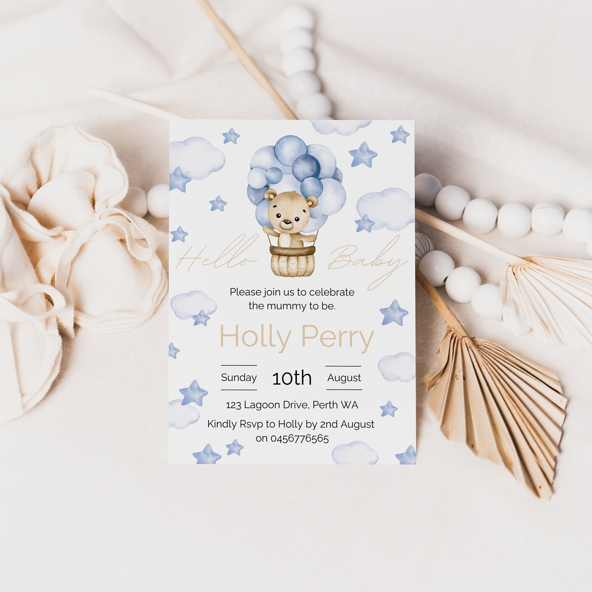 Editable Hello Baby Invite Baby Shower Invite Baby Boy Invite Oh Baby ...