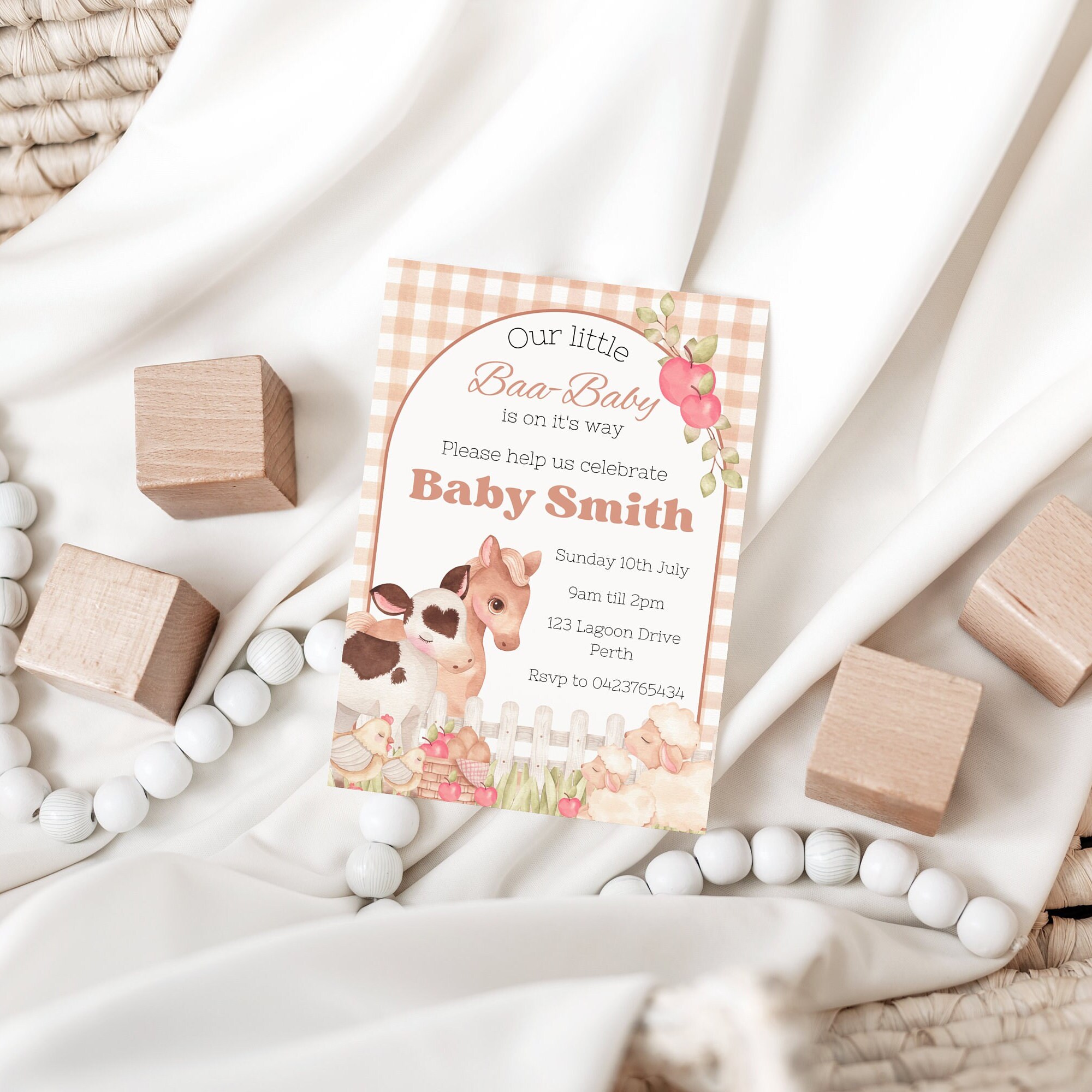 Editable Farm Animal Baby Shower Invitation Farm Animal Baby Shower ...