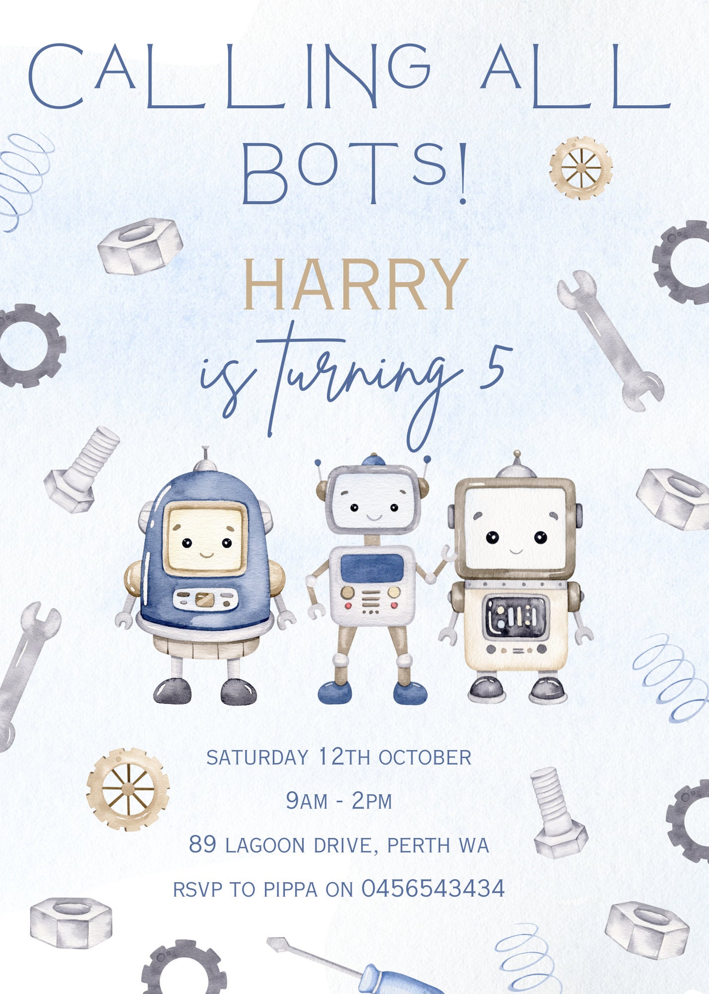 Editable Robot Birthday Party Invitation, Boys Robot Party, Calling All ...