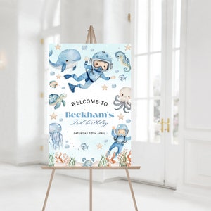 Under the Sea Welcome Board, Oneder the Sea Welcome Sign, Boys Ocean ...