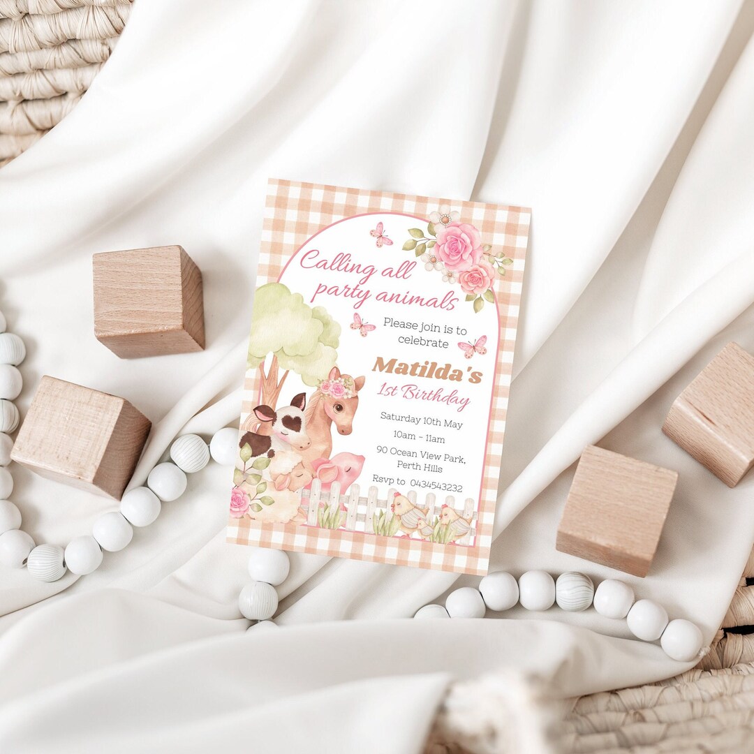 Editable Farm Animals Invitation Calling All Farm Animals Birthday ...