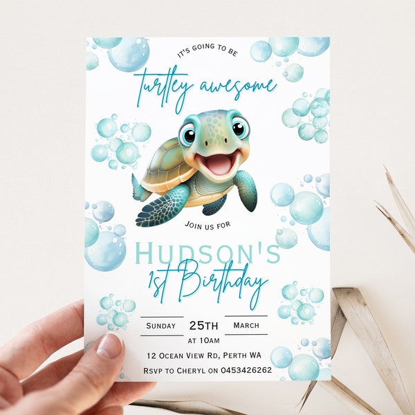 Turtle Invitation - Etsy