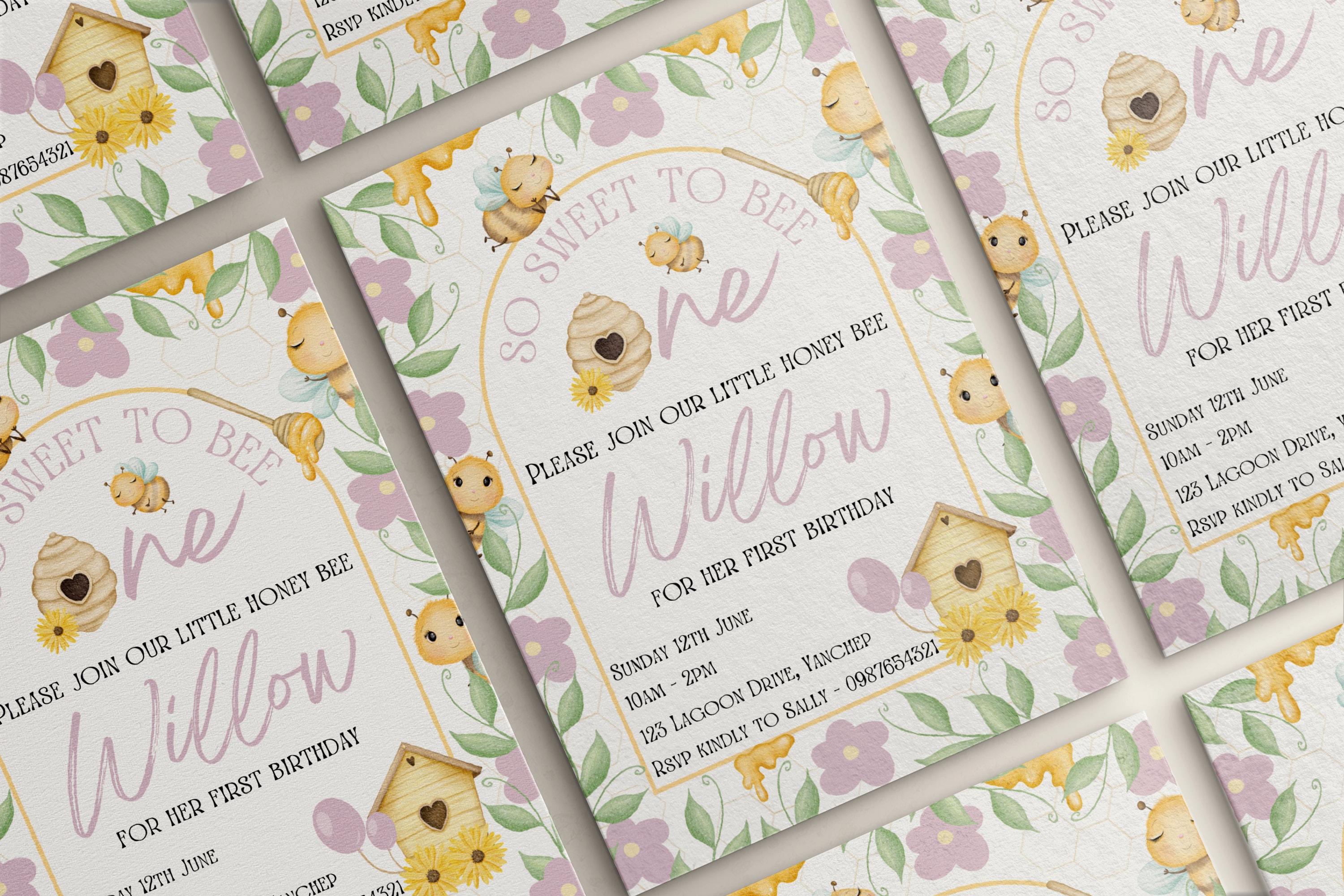 Bumblebee Birthday Invitation Template, so Sweet to Be One Party, Honey ...