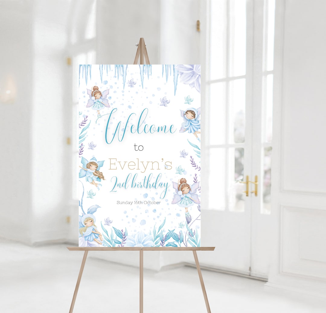 Editable Winter Wonderland Birthday Party Welcome Sign, Winter ...