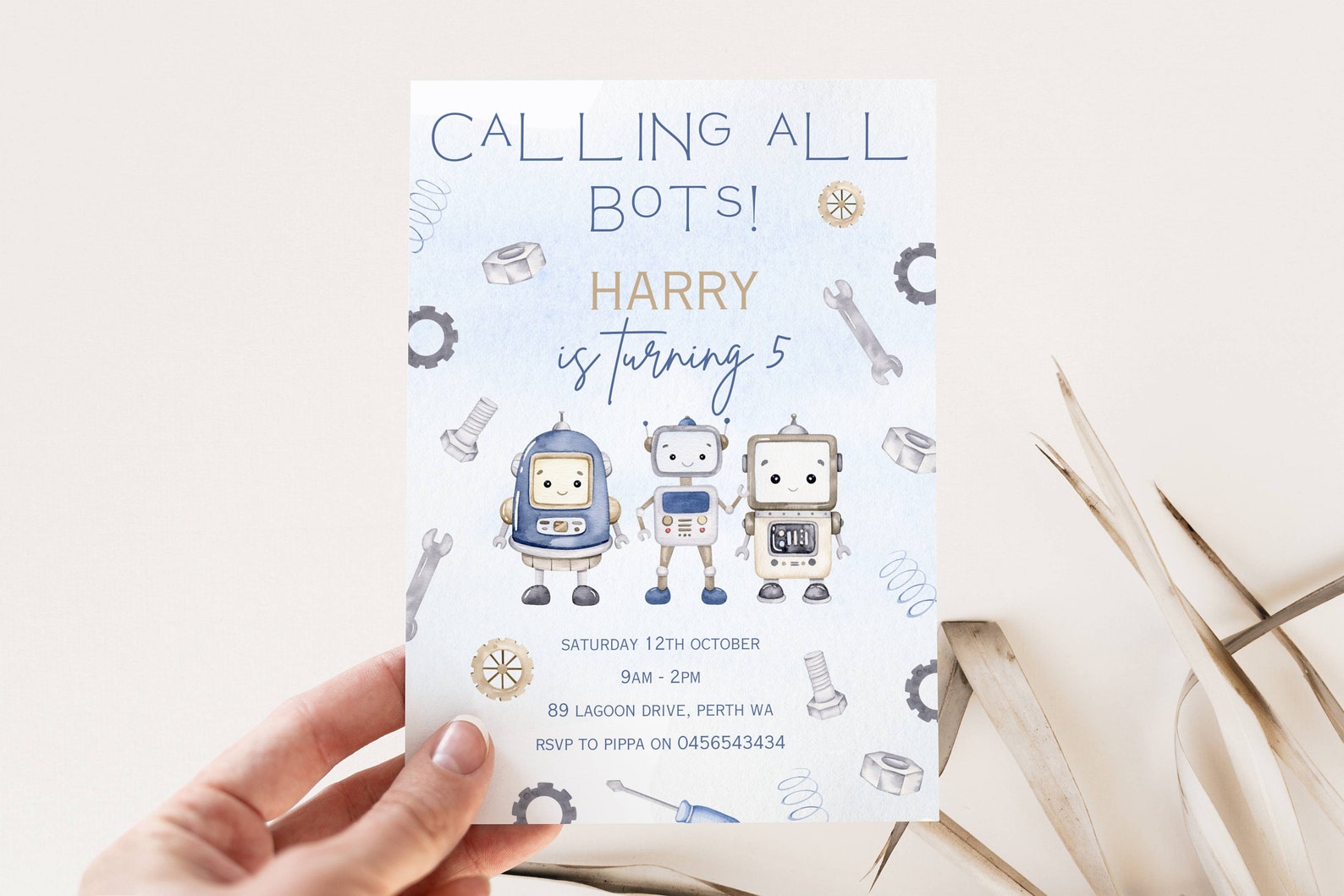 Editable Robot Birthday Party Invitation, Boys Robot Party, Calling All ...