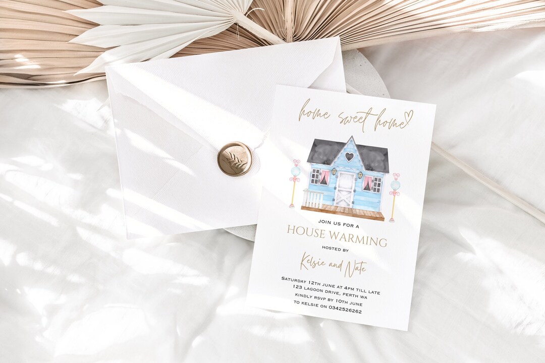 House Warming Party Invitation, Cottage House Invite, Home Sweet Home ...
