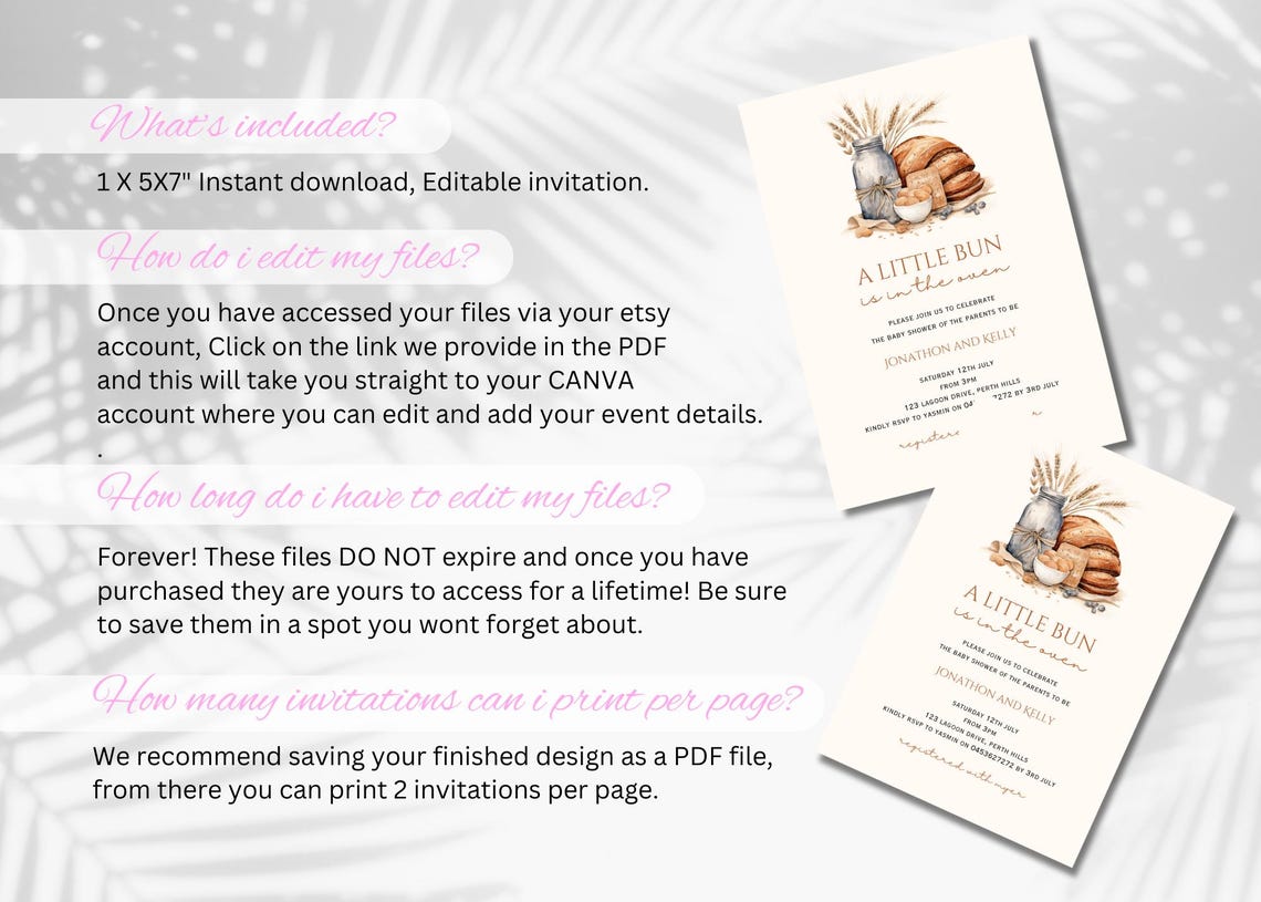 Sourdough Bread Invitation, A Bun in the Oven Invite, Baked With Love ...