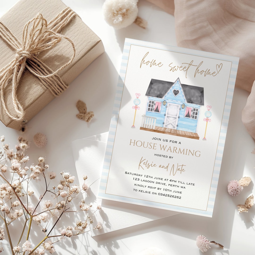 House Warming Party Invitation, Cottage House Invite, Home Sweet Home ...