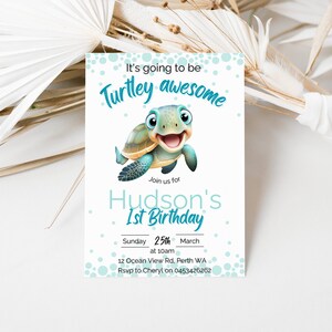 Turtle Thank You Gift Tag, Turtley Awesome Birthday Party Gift Tag ...