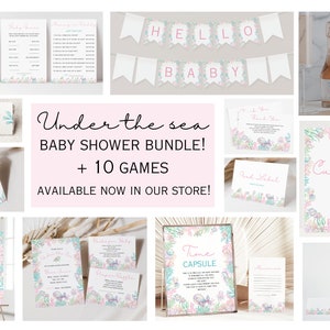 Editable Under the Sea Baby Shower Invitation Under the Sea Mini Bundle ...