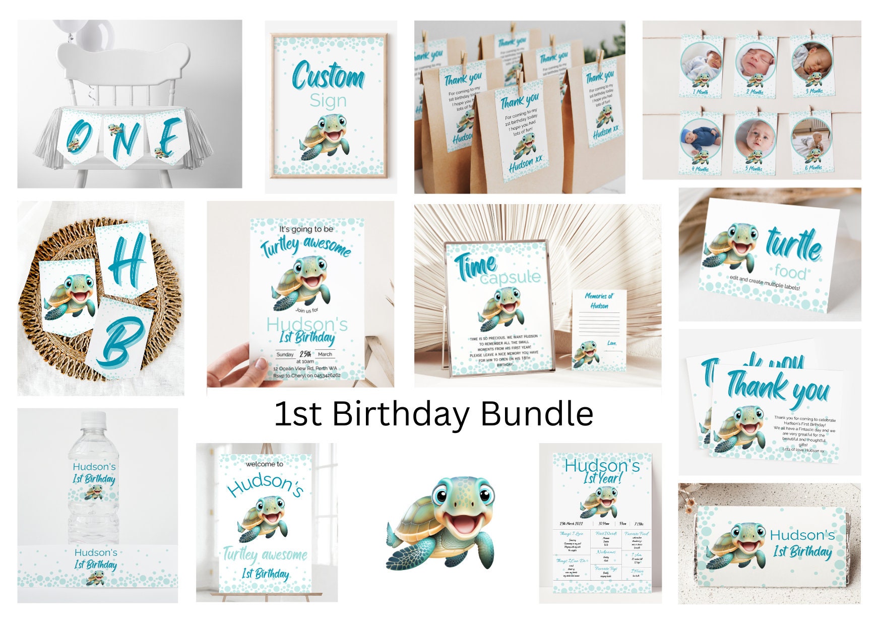 Turtle Thank You Gift Tag, Turtley Awesome Birthday Party Gift Tag ...