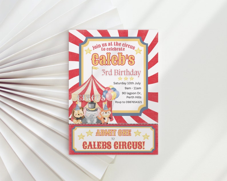 Invitación de cumpleaños de circo editable Ven uno ven todos - Etsy México