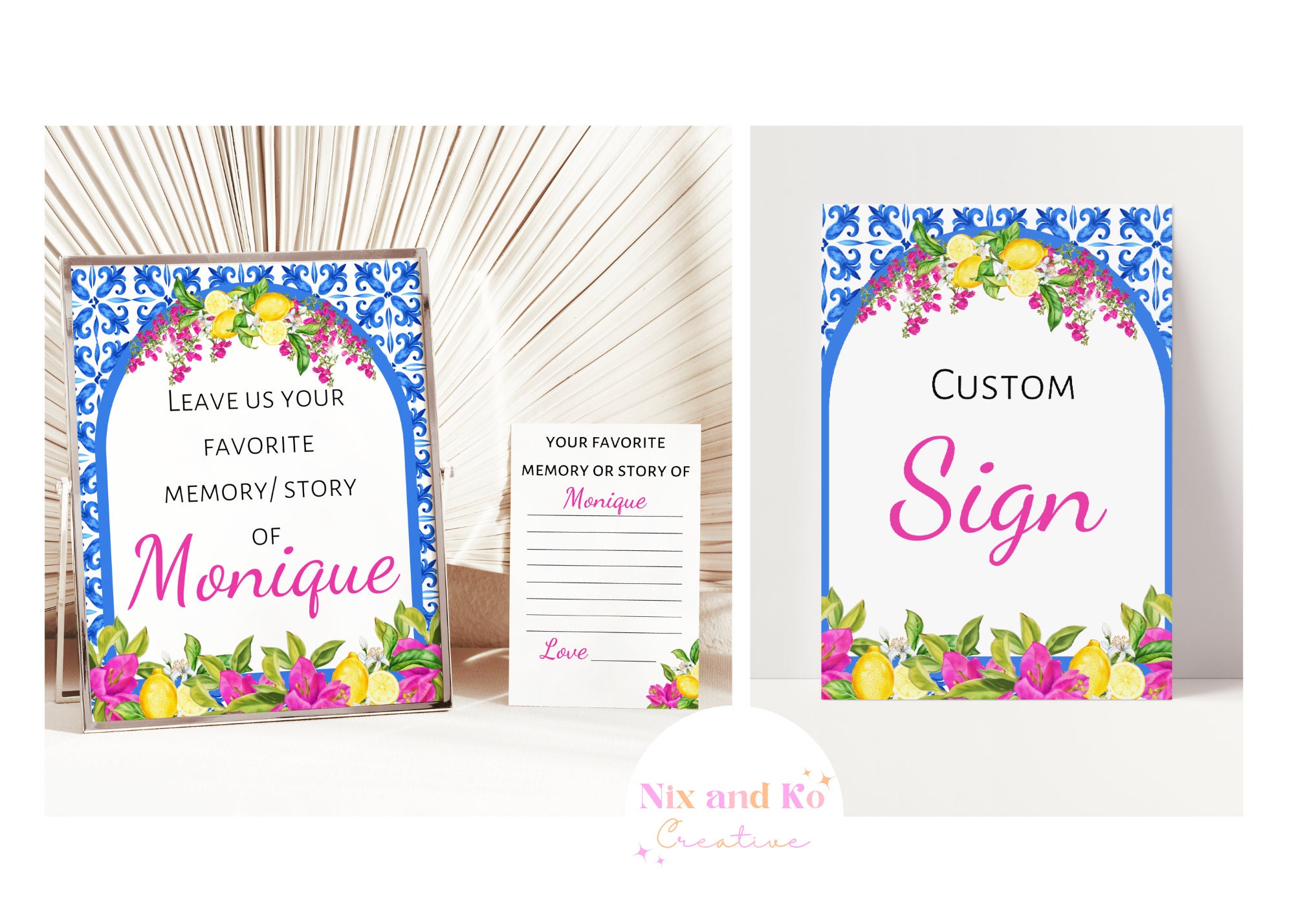 Editable Amalfi Coast Birthday Bundle Lemons Birthday Bundle Positano ...