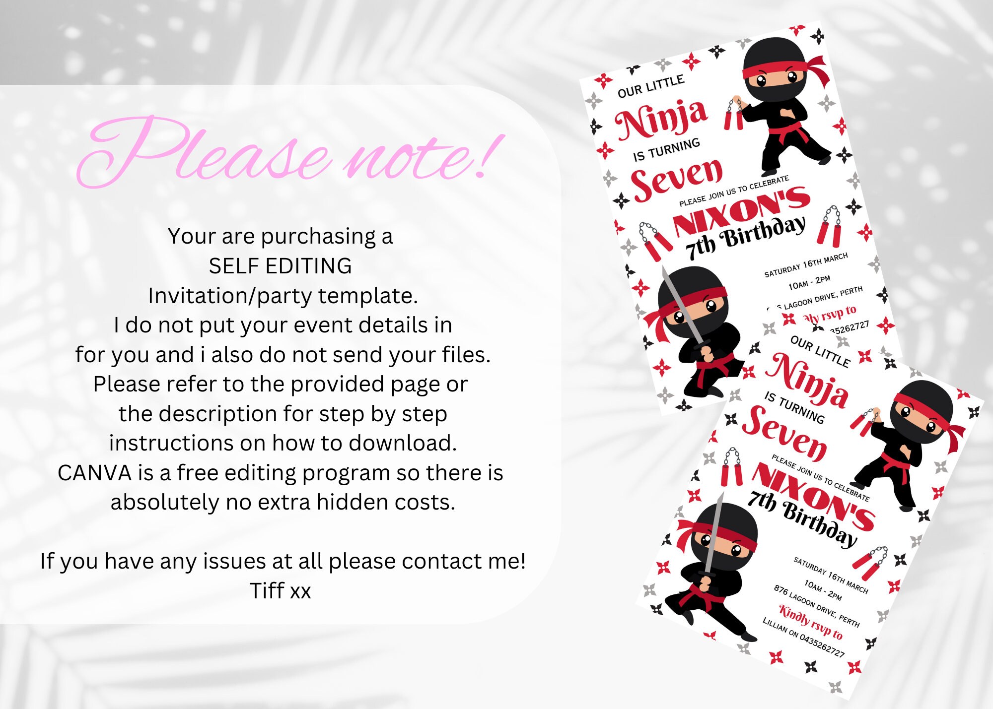Ninja Warrior's Boy's Birthday Party Invitation, Calling All Ninja ...