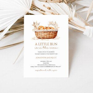 Sourdough Bread Invitation, A Bun in the Oven Invite, Baked With Love ...