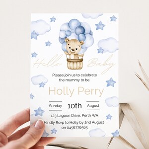 Editable Hello Baby Invite Baby Shower Invite Baby Boy Invite Oh Baby ...