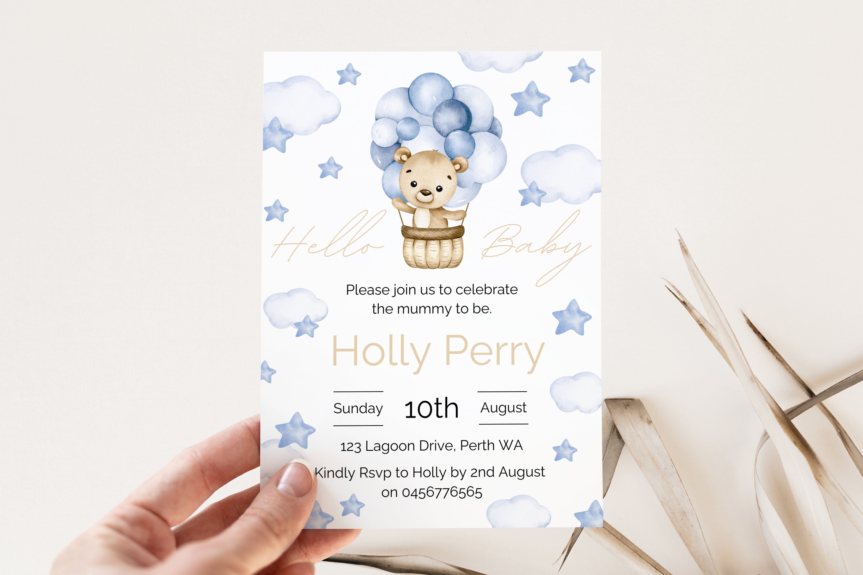 Editable Hello Baby Invite Baby Shower Invite Baby Boy Invite Oh Baby ...