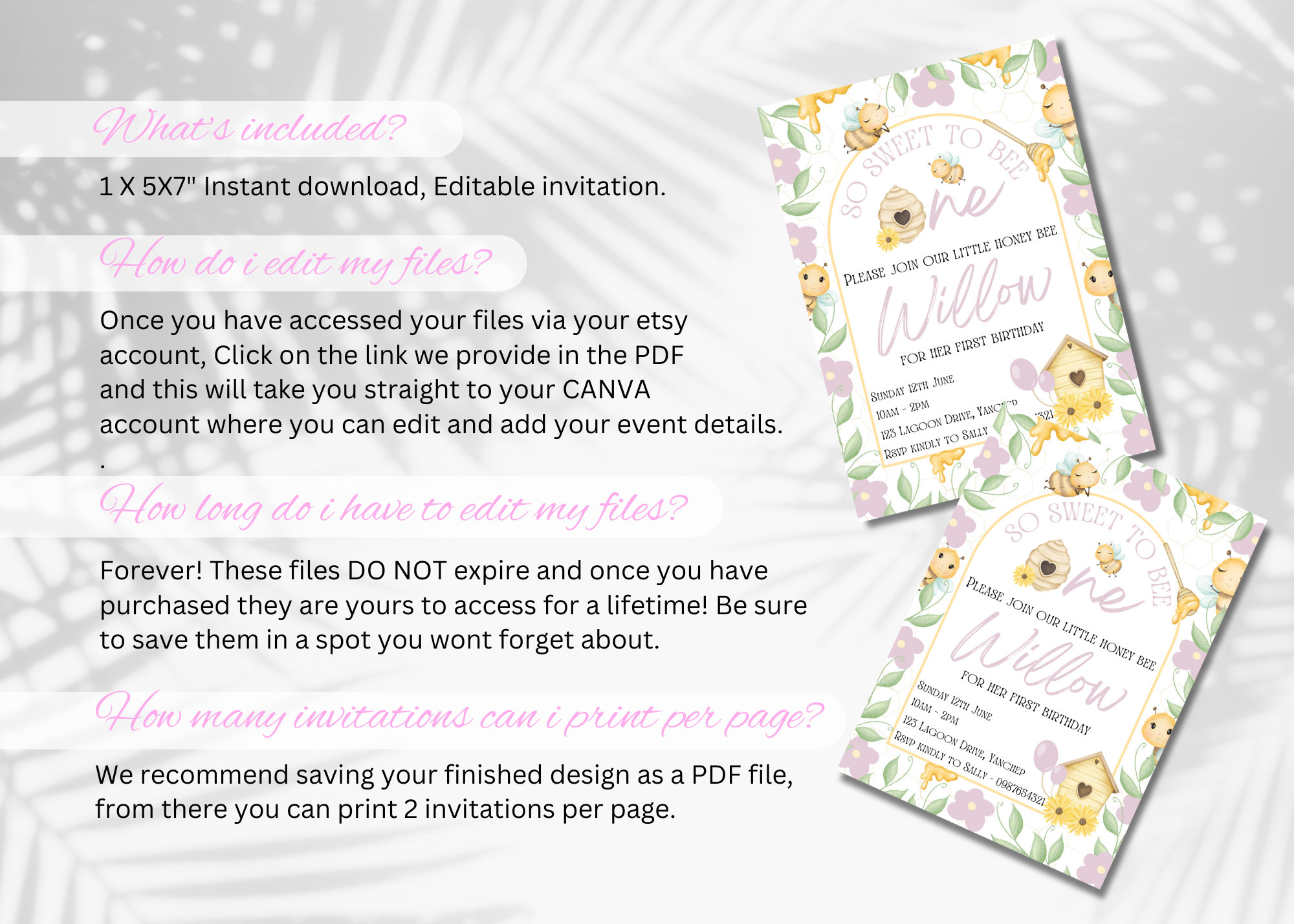 Bumblebee Birthday Invitation Template, so Sweet to Be One Party, Honey ...