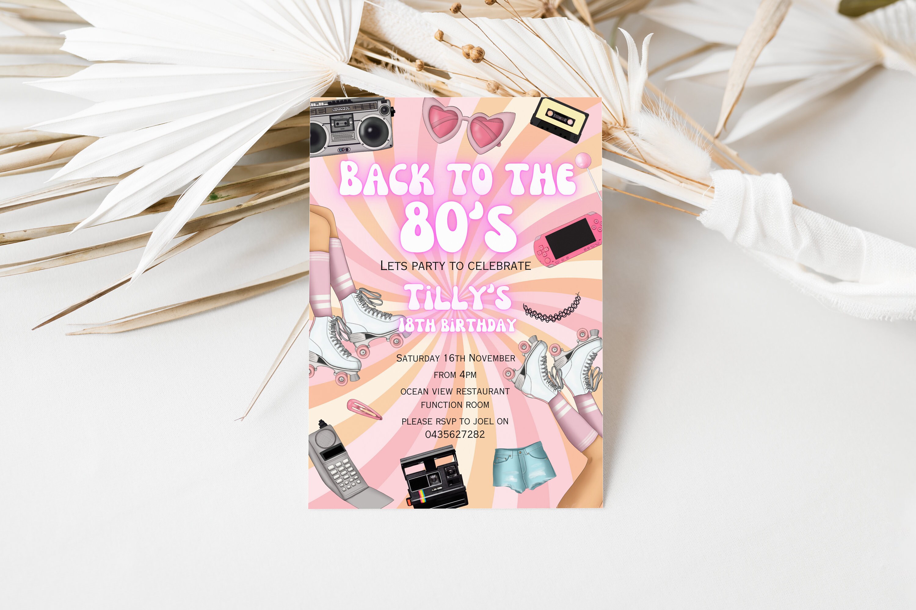 Editable Back to the 80's Birthday Party Invitation, Back to the 90's ...