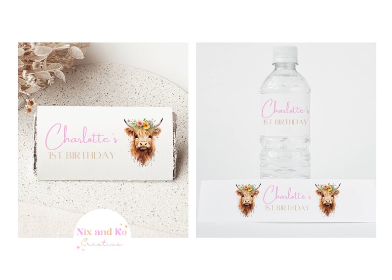 Editable Highland Cow Birthday Party Bundle, Highland Cow Invitation ...