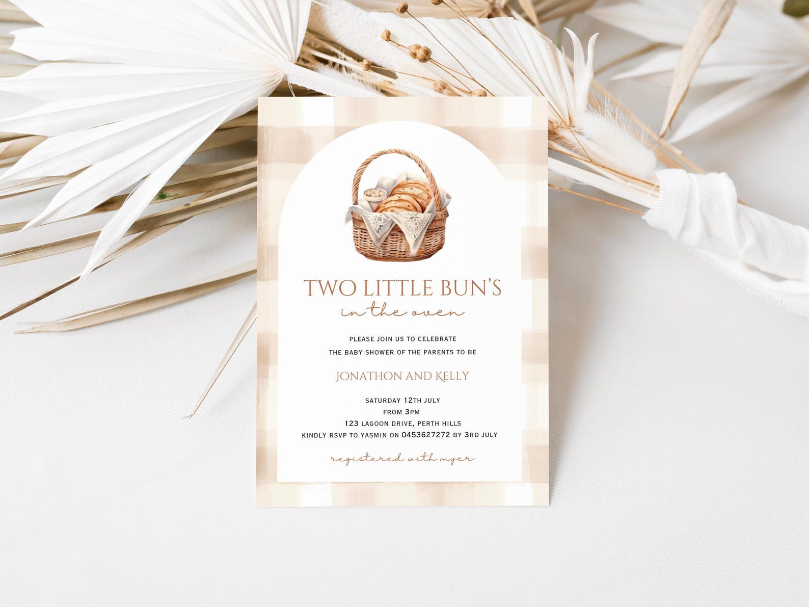 Sourdough Bread Invitation, Two Bun's in the Oven Invite, Baked With ...
