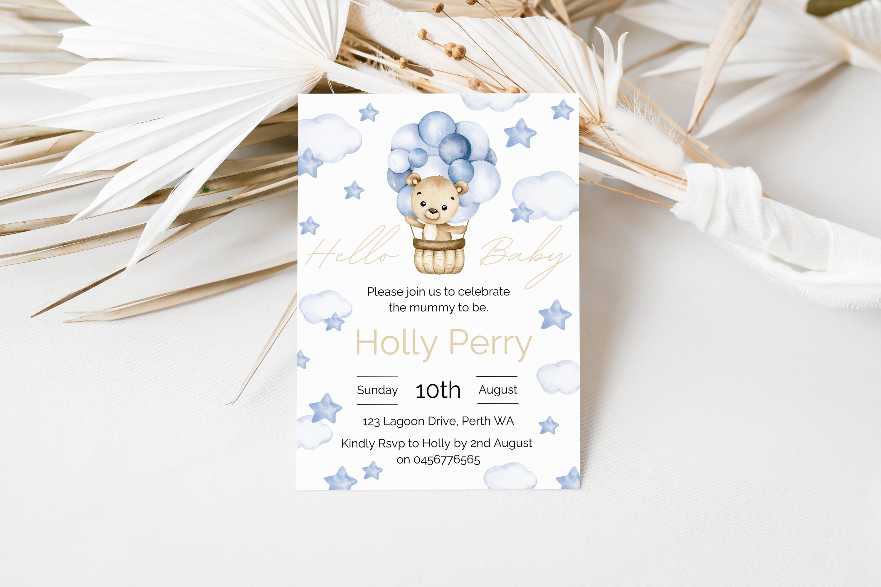 Editable Hello Baby Invite Baby Shower Invite Baby Boy Invite Oh Baby ...