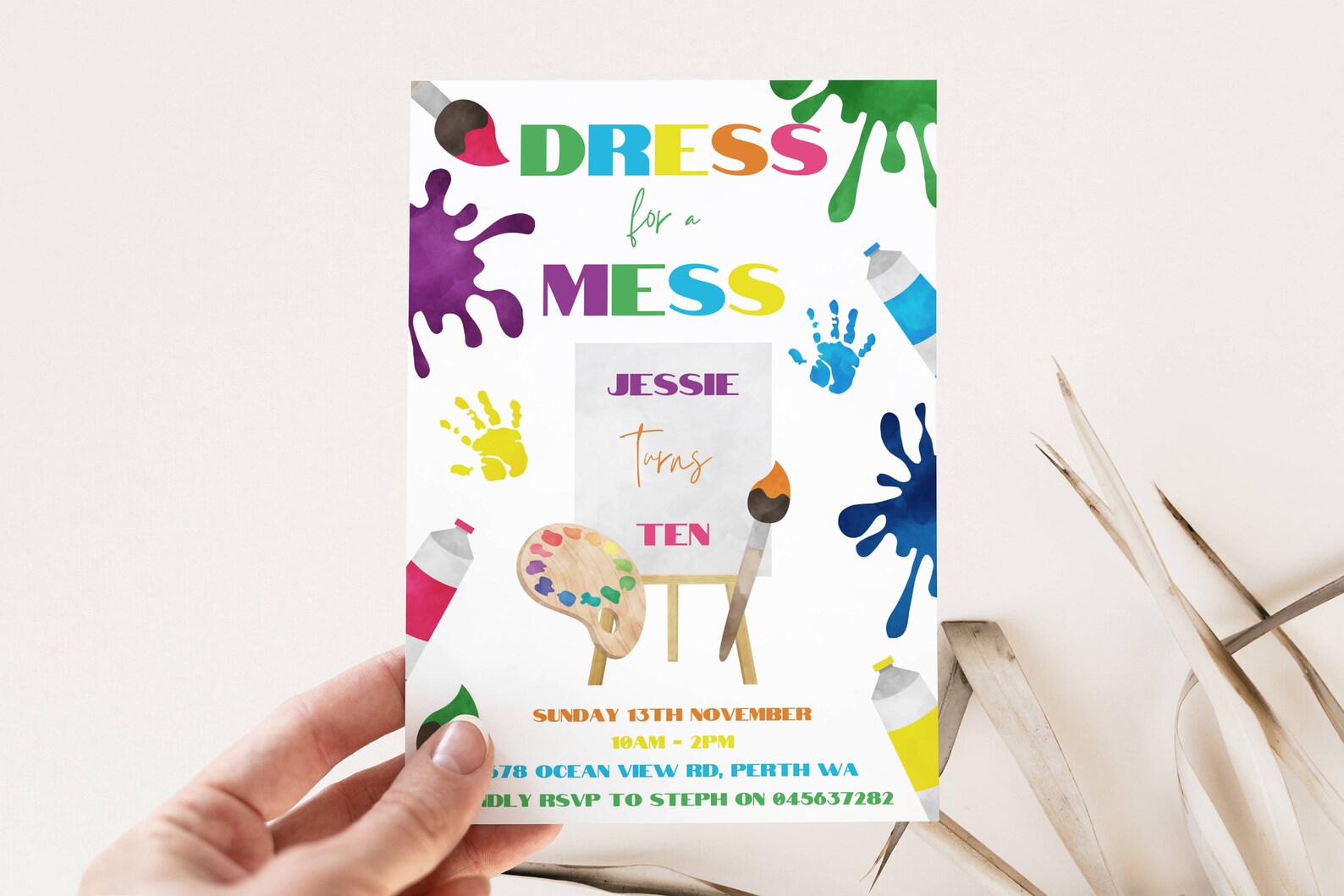 Editable Arts and Crafts Birthday Party Invitation, Lets Put the Art in ...