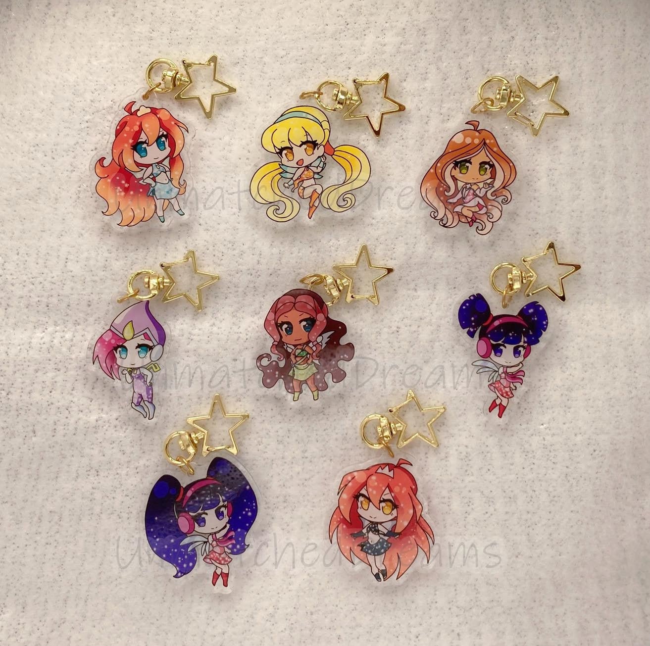 Fairy Inspired Keychains Magical Girl 2000s Kawaii Anime Chibi Charms ...