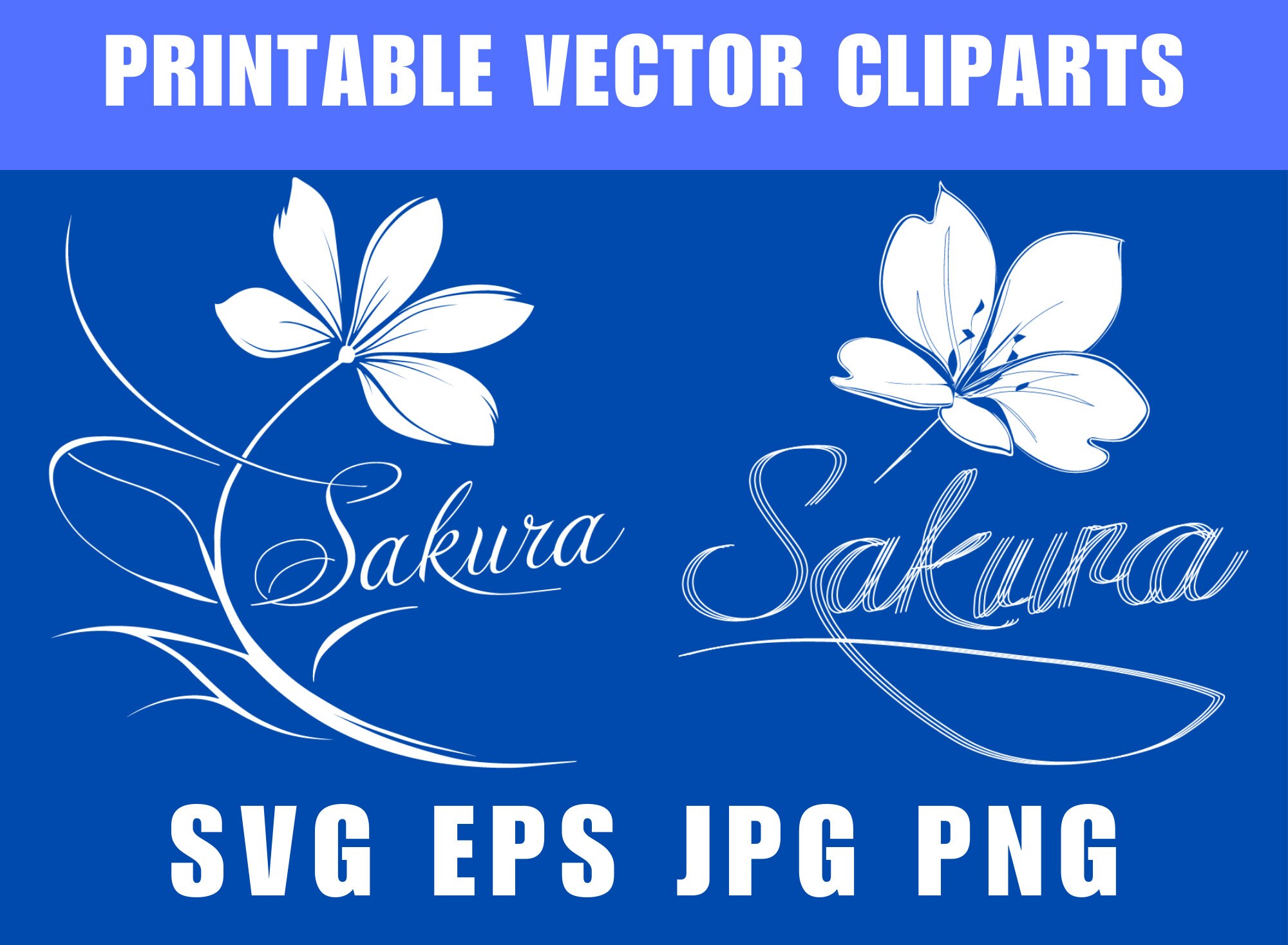 Sakura Printable Clipart SVG Files for Download Tshirt Printing Files ...