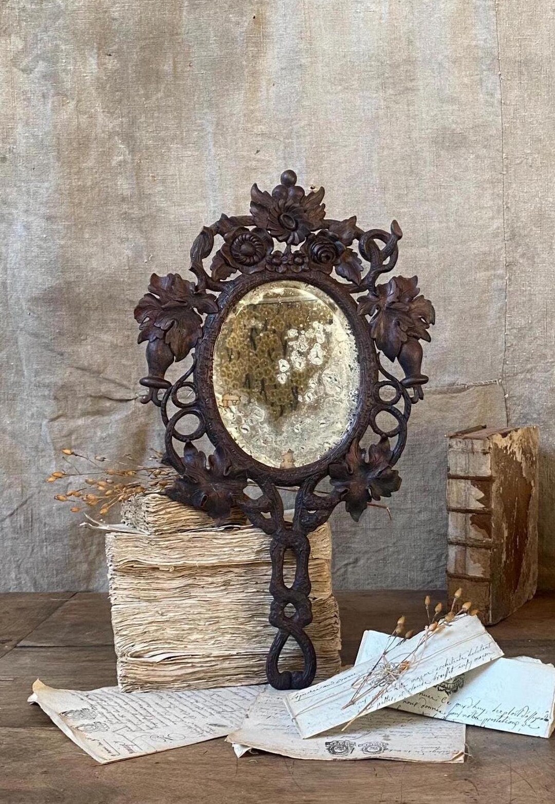 Antique French Napoleon Hand Mirror, Circa 1850 - Etsy