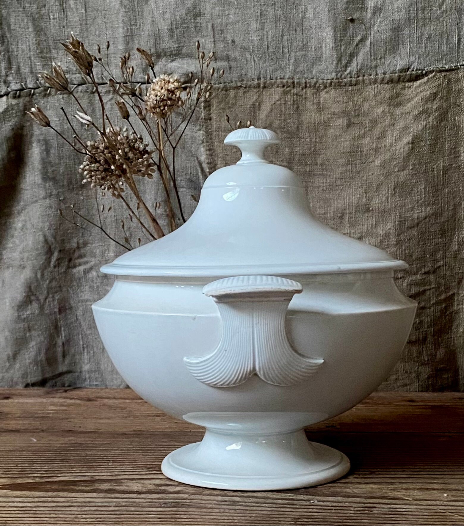 Antique French White Tureen Gien Gold Medal of 1844, Ironstone - Etsy